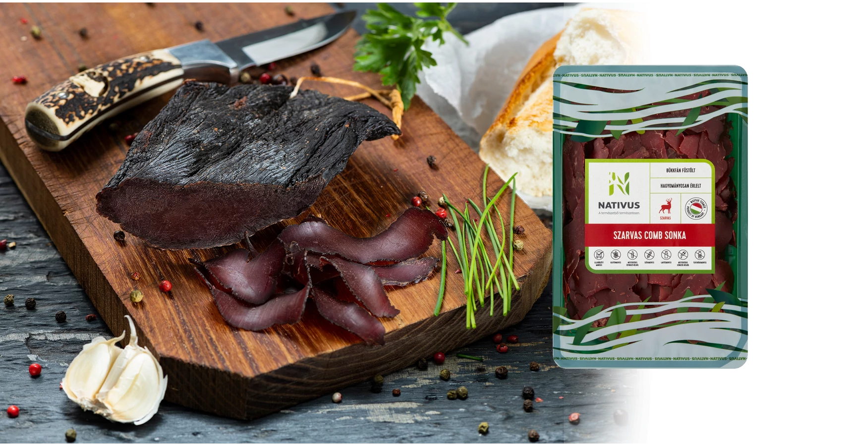 Szarvas comb sonka (SZELETELT) - 80 g - NATIVUS Webshop